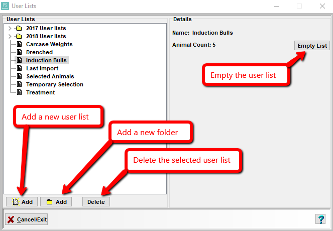 The setup user list screen allows you to add, edit and delete any user ...