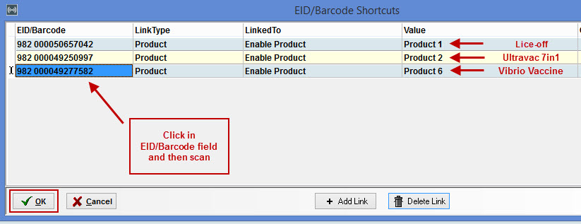 EID/Barcodes Shortcuts for Products