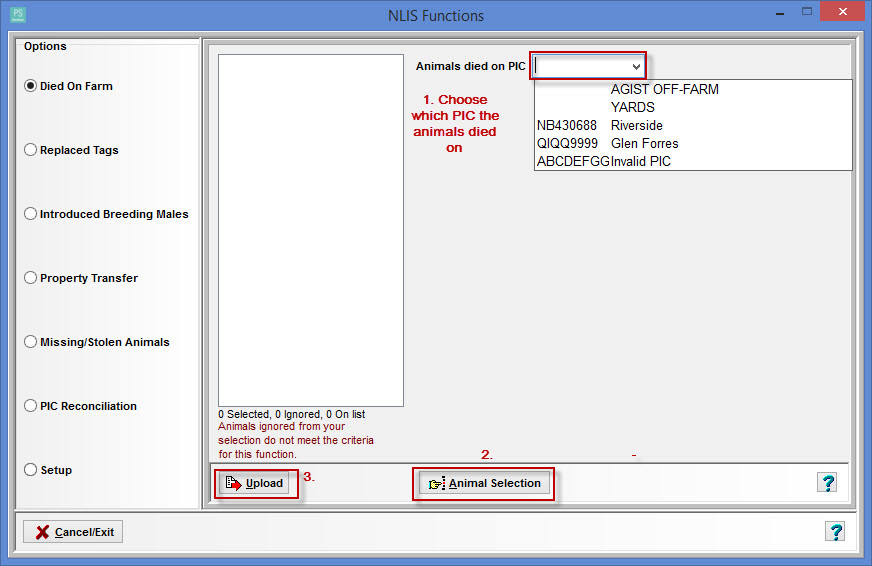NLIS Database and Stockbook