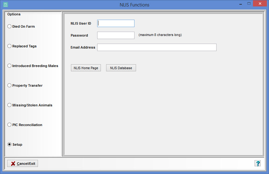 NLIS Database and Stockbook