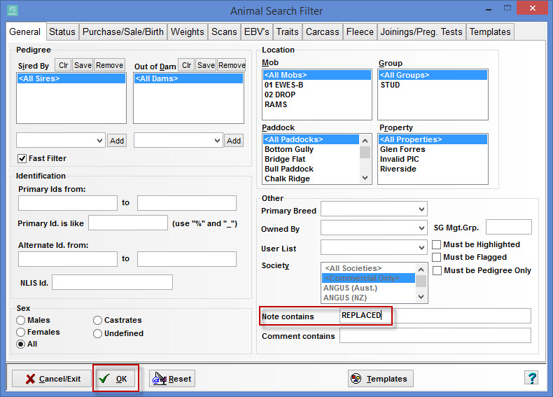 Filter & Reporting for Animals with Replaced NLIS ID's/Tags