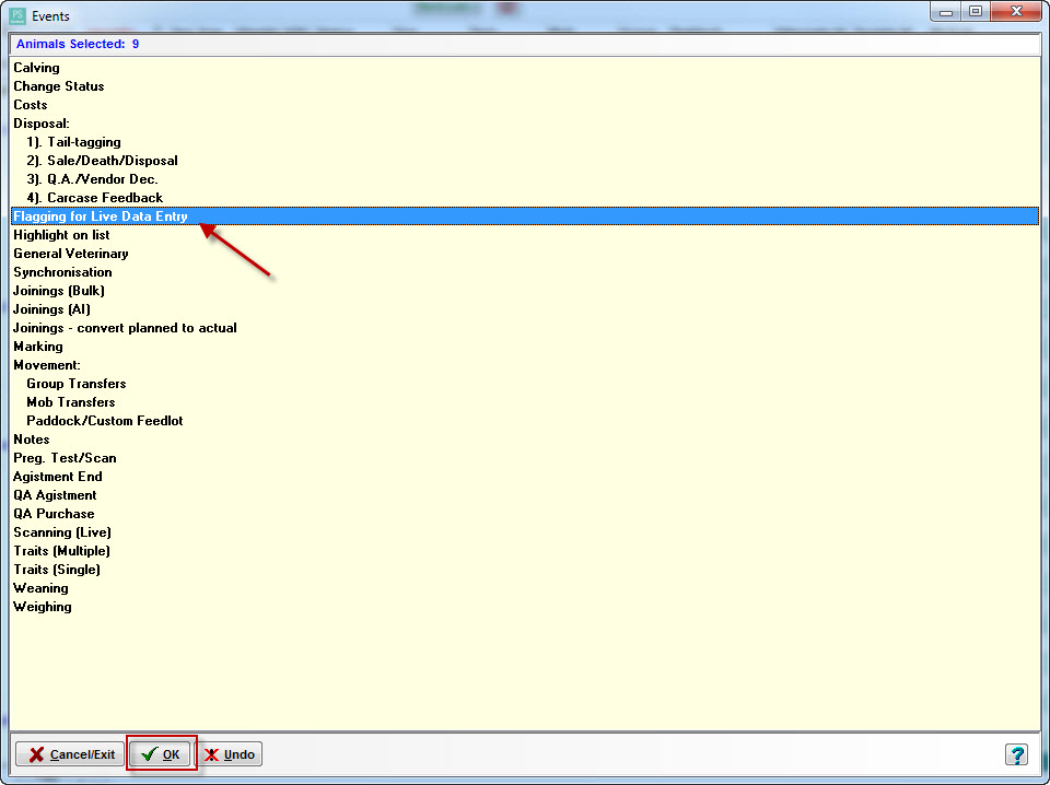 Entering Notes/Comments or Flagging